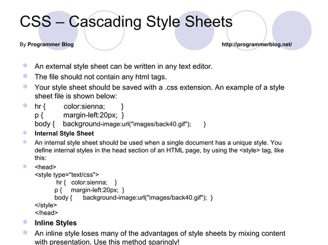 Introduction to css by programmerblog.net