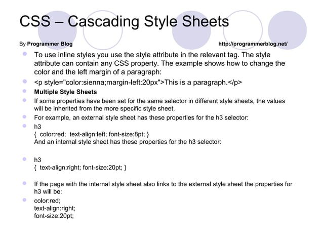 Introduction to css by programmerblog.net
