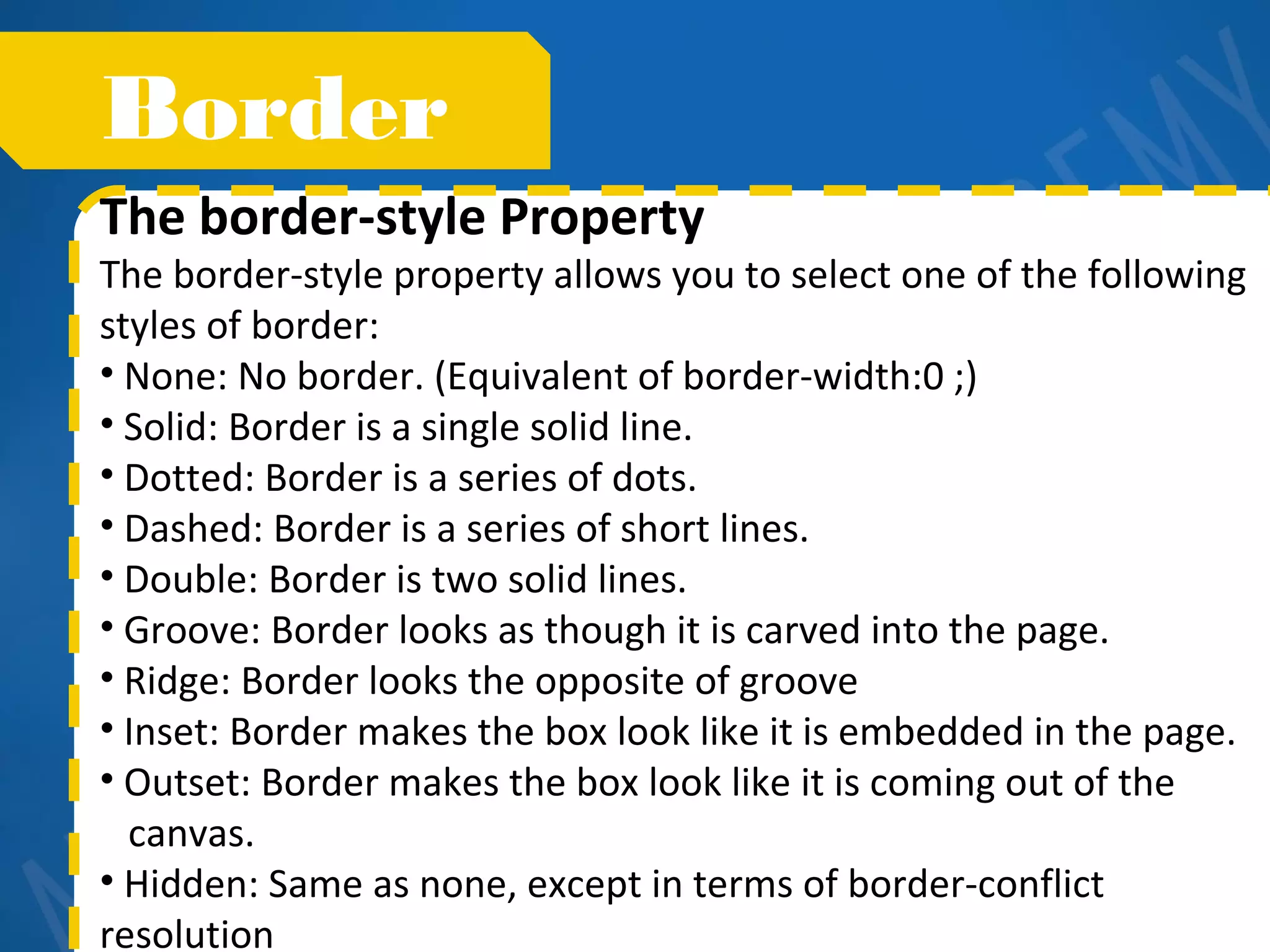 Introduction to CSS Borders - Lesson 4 | PPT