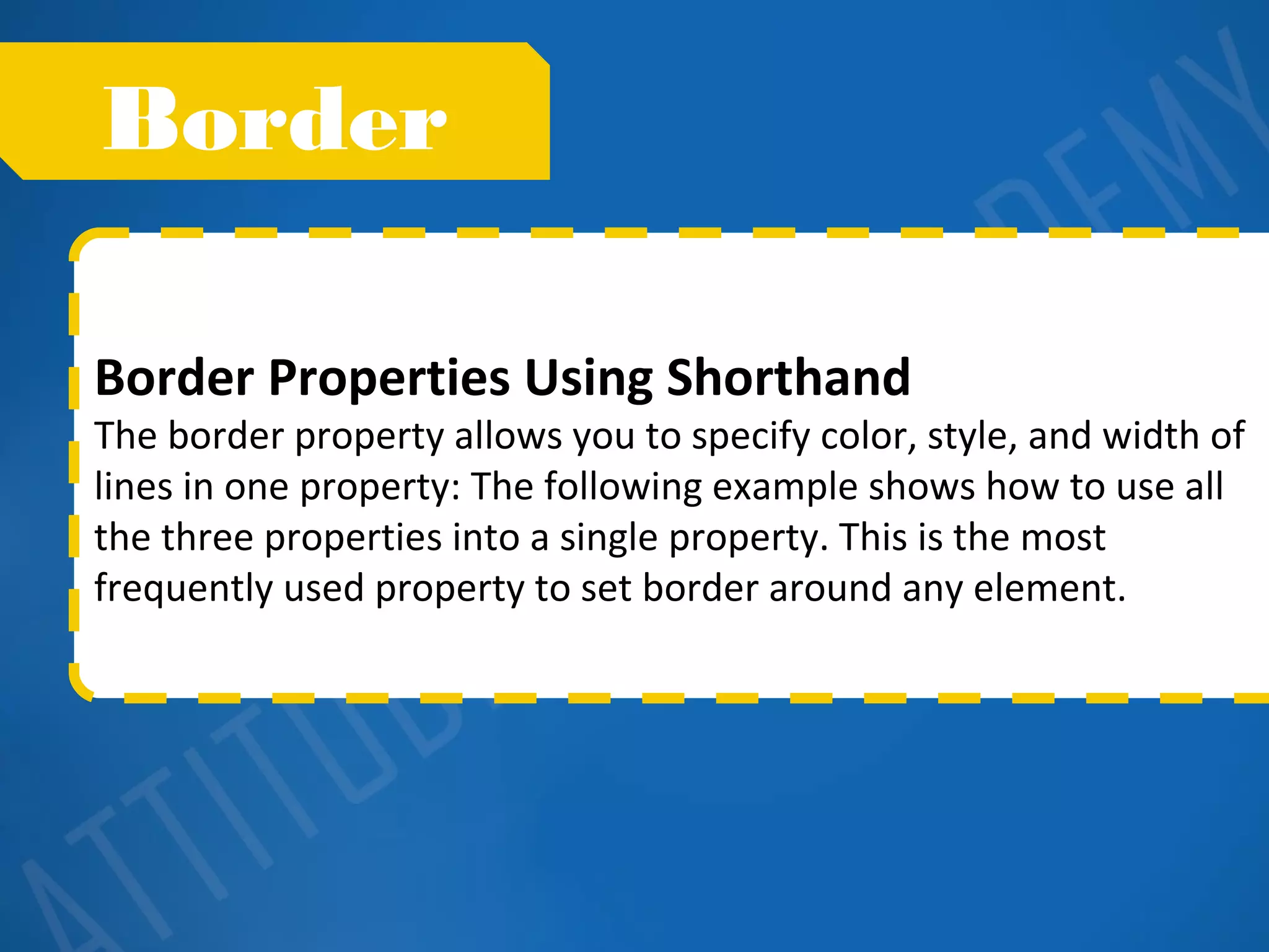 Introduction to CSS Borders - Lesson 4 | PPT