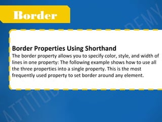 Introduction to CSS Borders - Lesson 4 | PPT