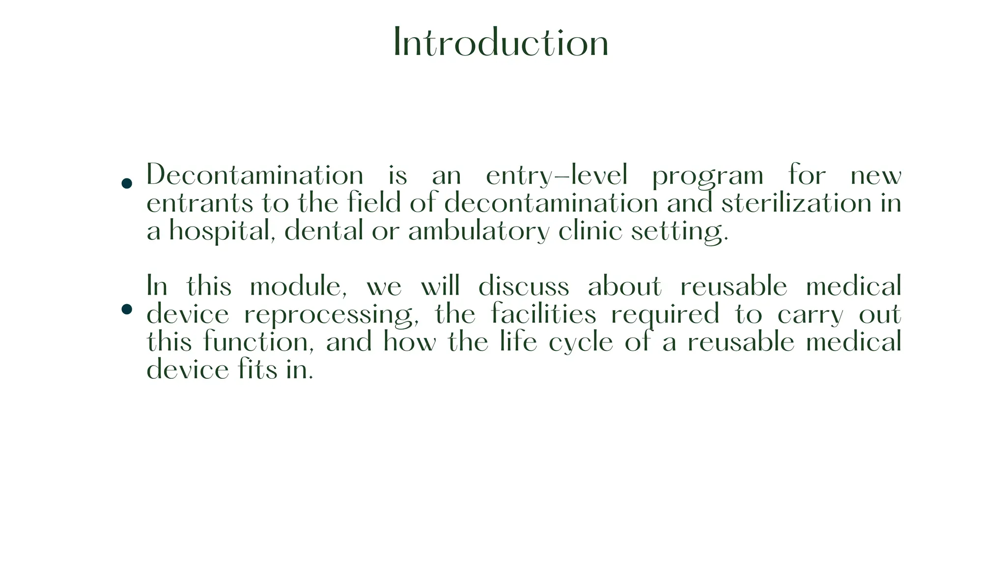 Introduction to CSSD, Decontamination is an entry-level program for new ...