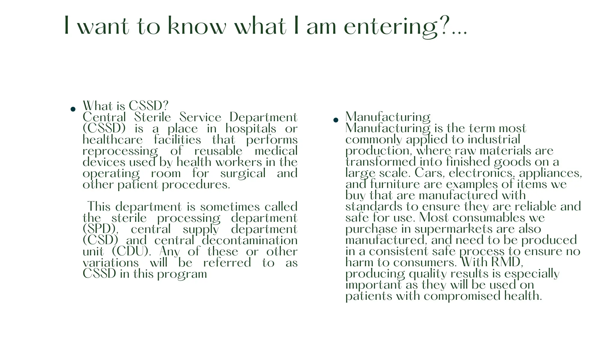 Introduction to CSSD, Decontamination is an entry-level program for new ...