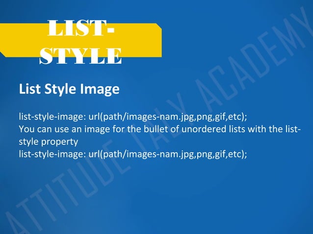 Introduction to CSS List Styles - Lesson 8 | PPT