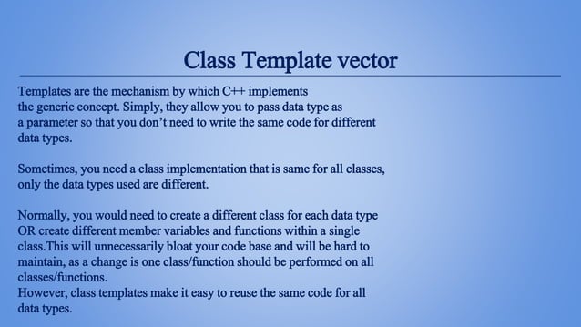 Introduction to C++, Standard Library, Class Template vector.pptx