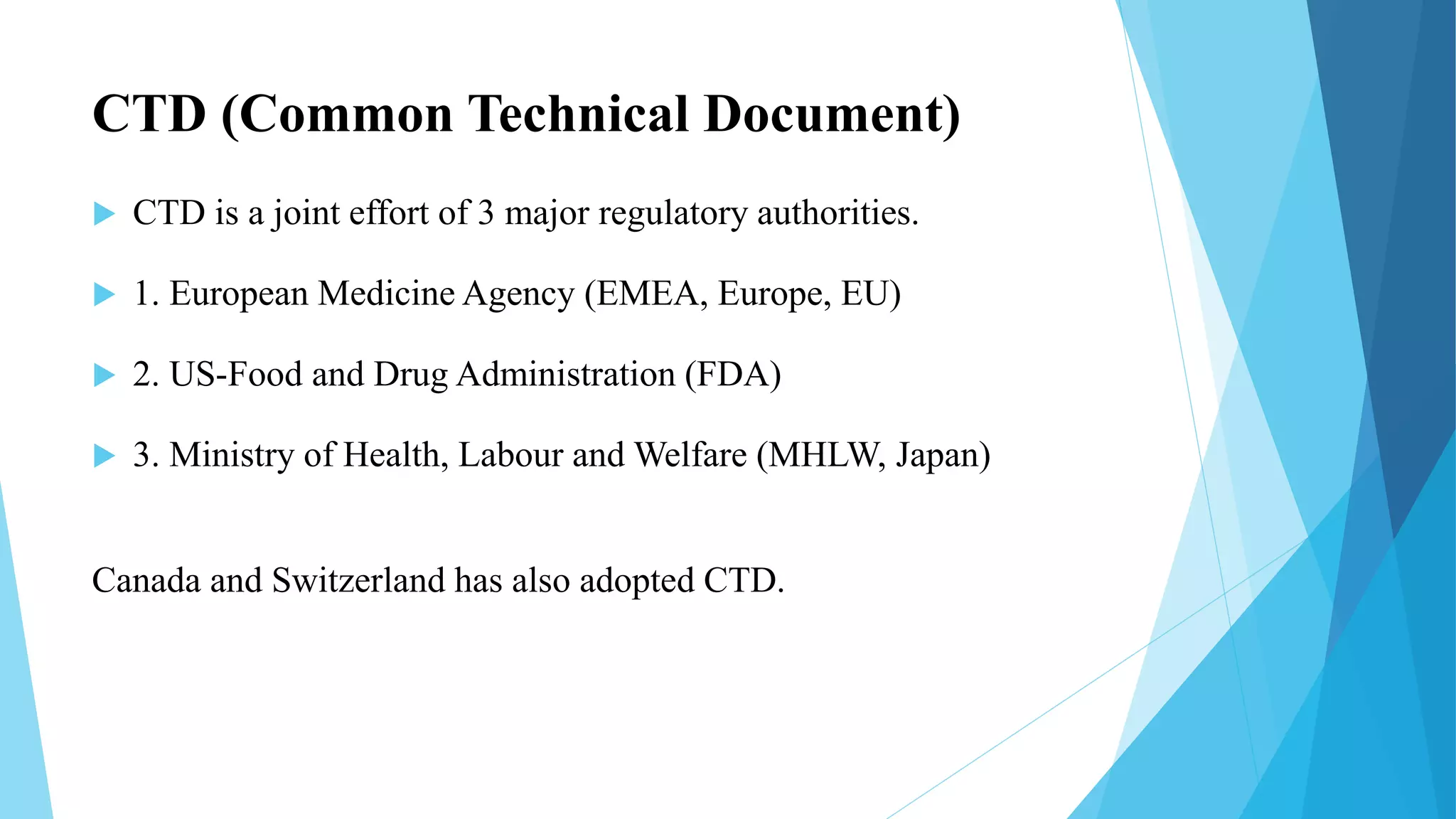 Introduction to ctd (common technical document) | PPTX