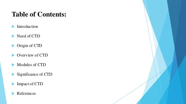 Introduction to ctd (common technical document) Introduction to ctd (common technical document)