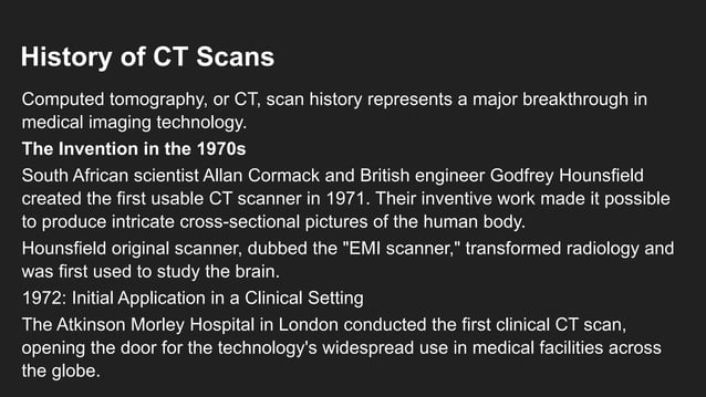 Introduction to CT Scan or Computed Tomography | PPTX