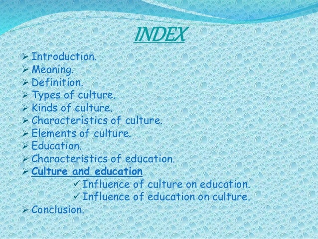 Introduction to culture