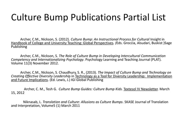 Introduction to culture bumps | PPTX | College Education | Education