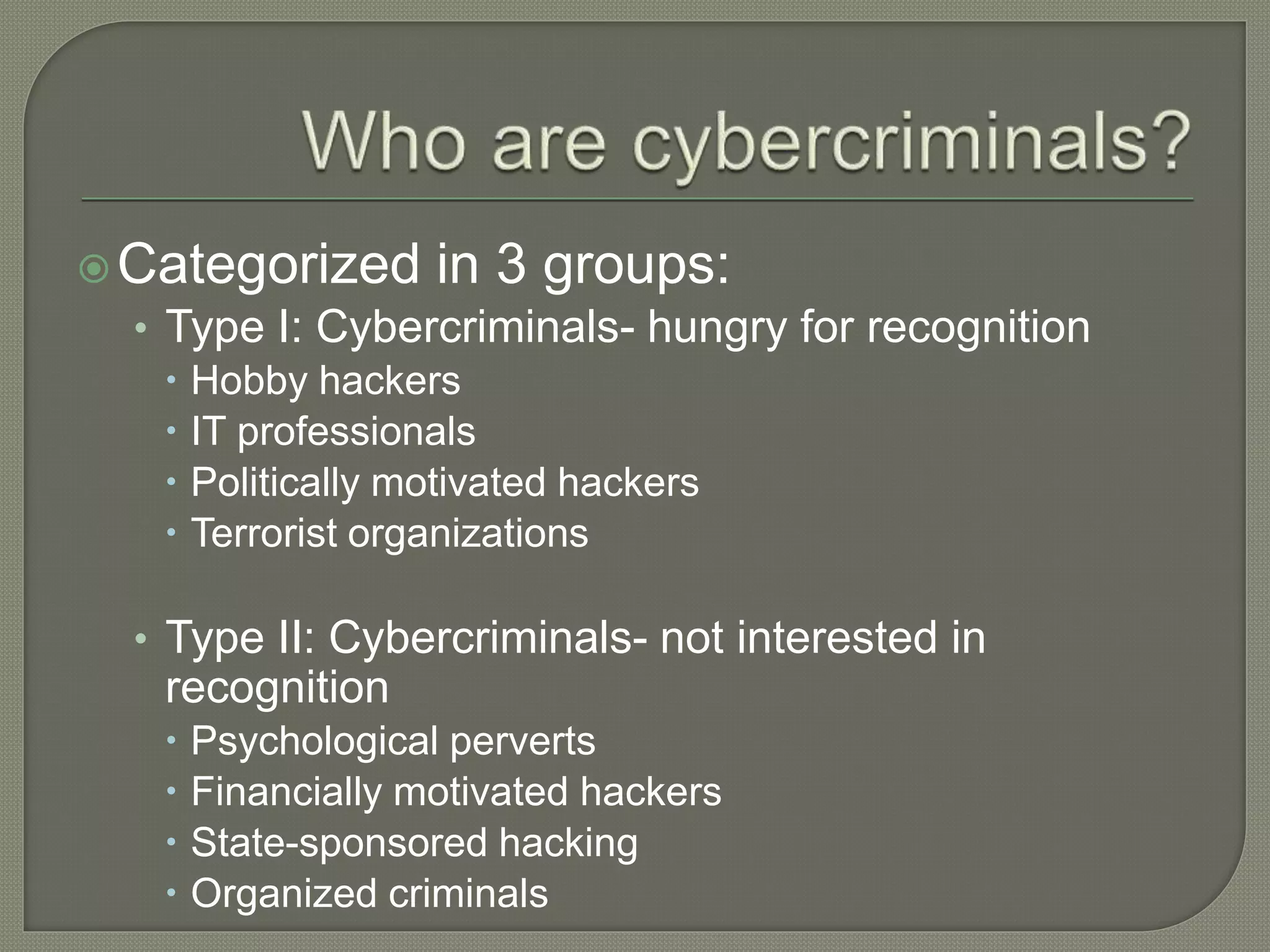 Introduction to cybercrime | PPTX