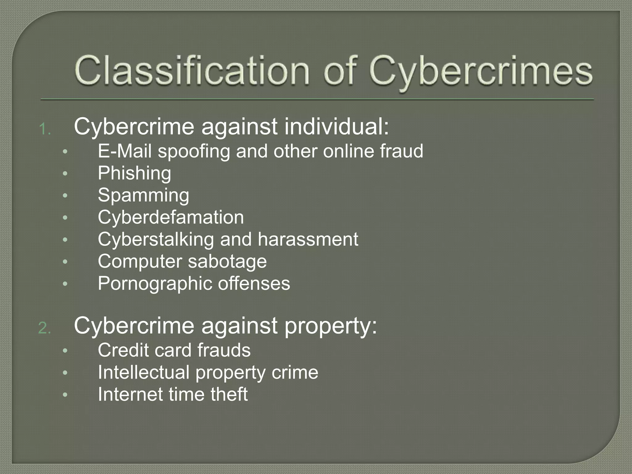 Introduction to cybercrime | PPTX