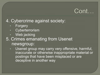 Introduction to cybercrime | PPTX