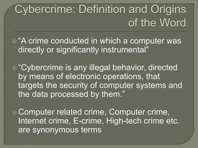 Introduction to cybercrime | PPTX