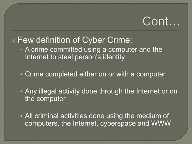 Introduction to cybercrime | PPTX