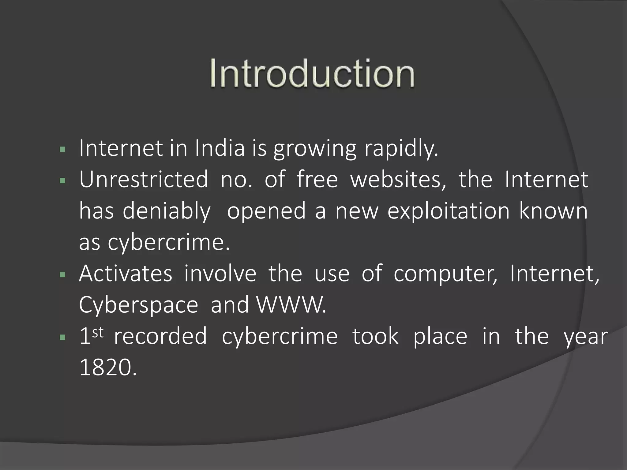 Introduction to cybercrime | PPTX
