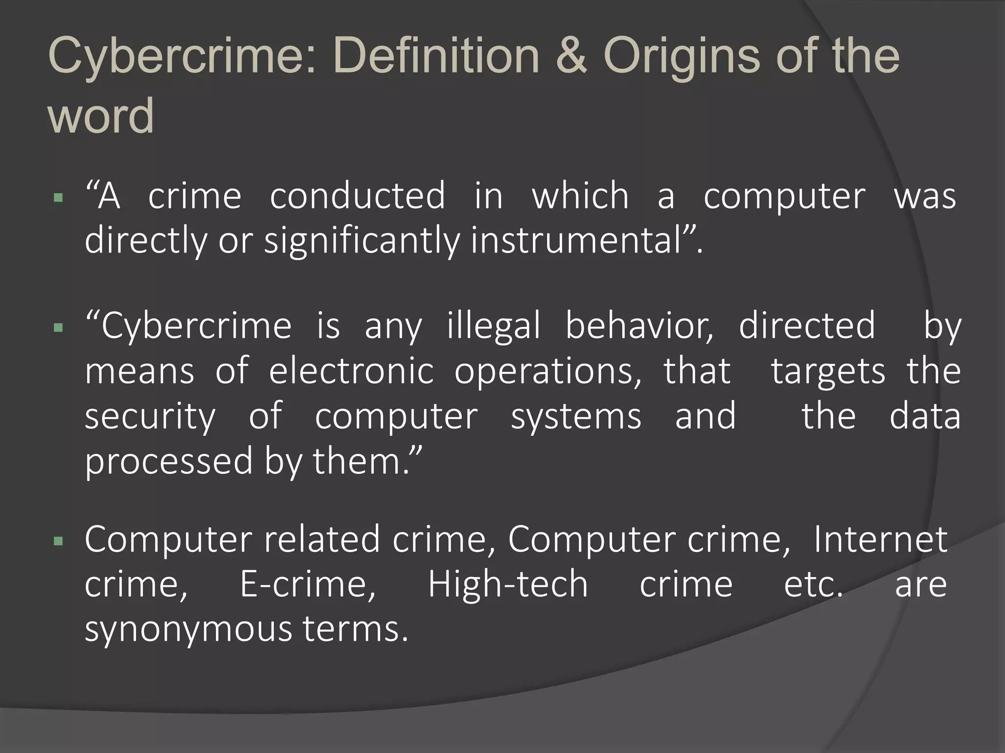 Introduction to cybercrime | PPTX