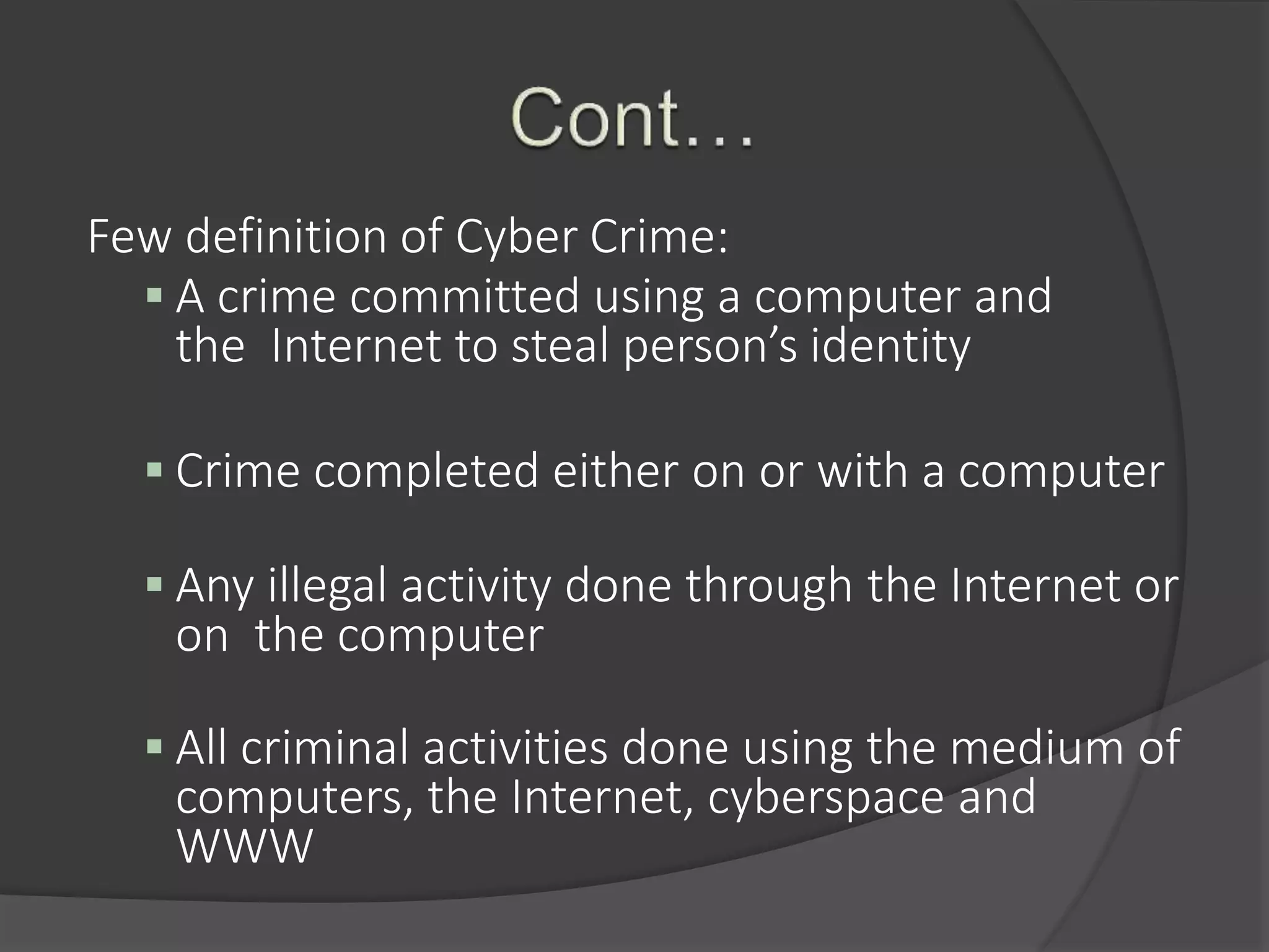 Introduction to cybercrime | PPTX