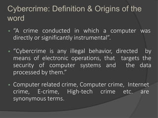 Introduction to cybercrime | PPTX
