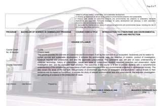 INTRODUCTION TO CYBERCRIME AND ENVIRONMENTAL LAWS AND PROTECTION ...