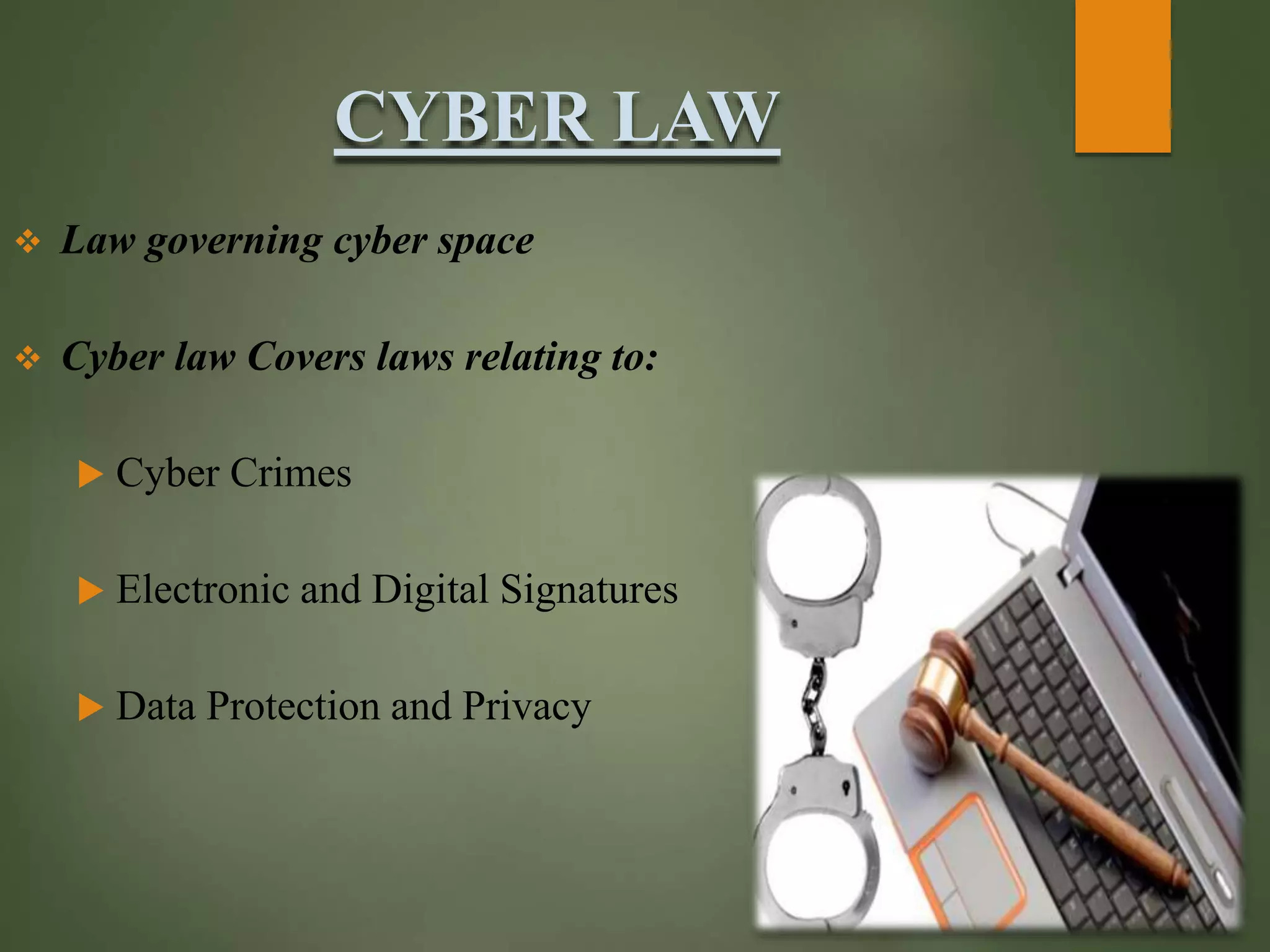 Introduction to cyber crime & law | PPTX