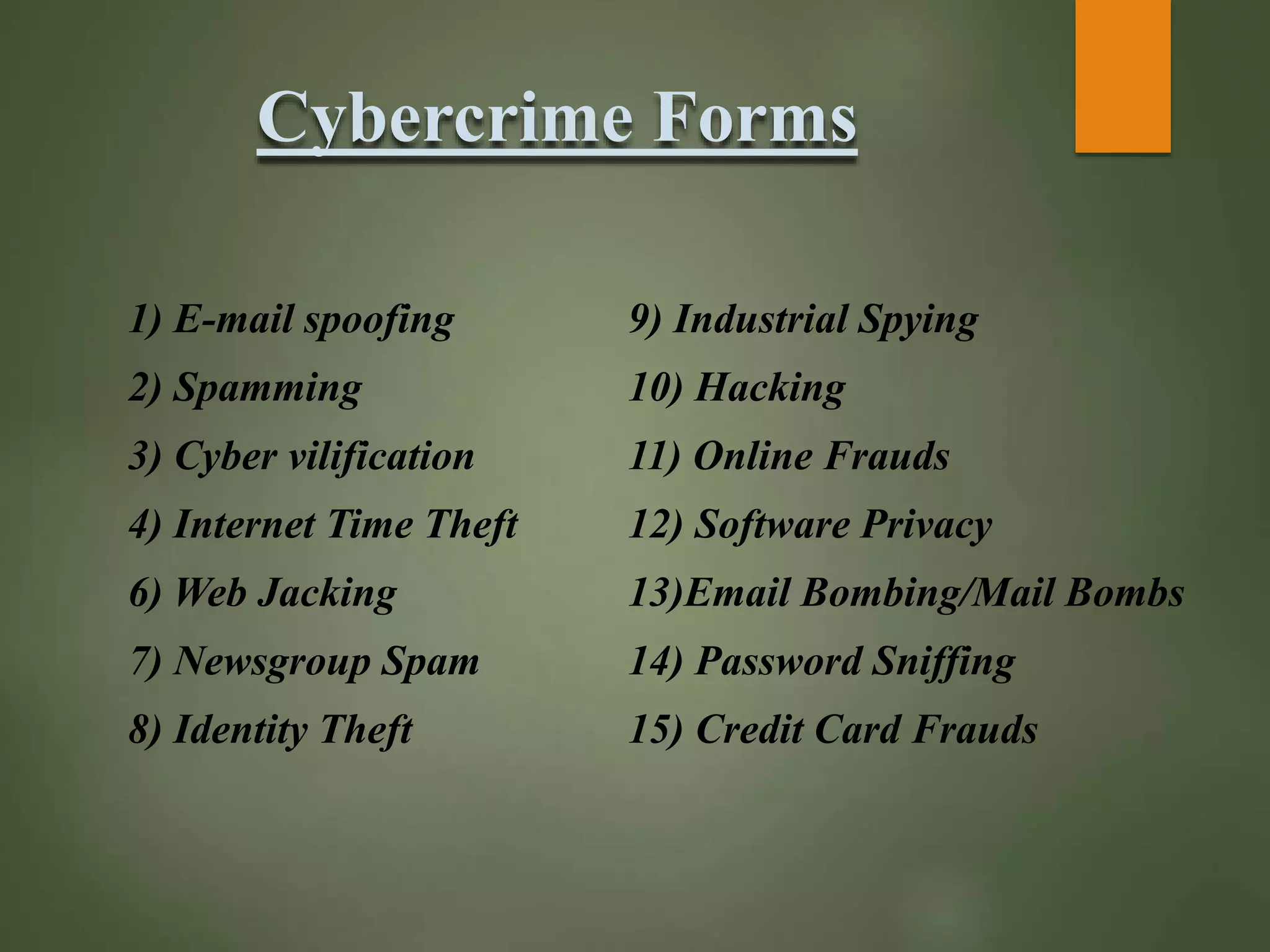 Introduction to cyber crime & law | PPTX