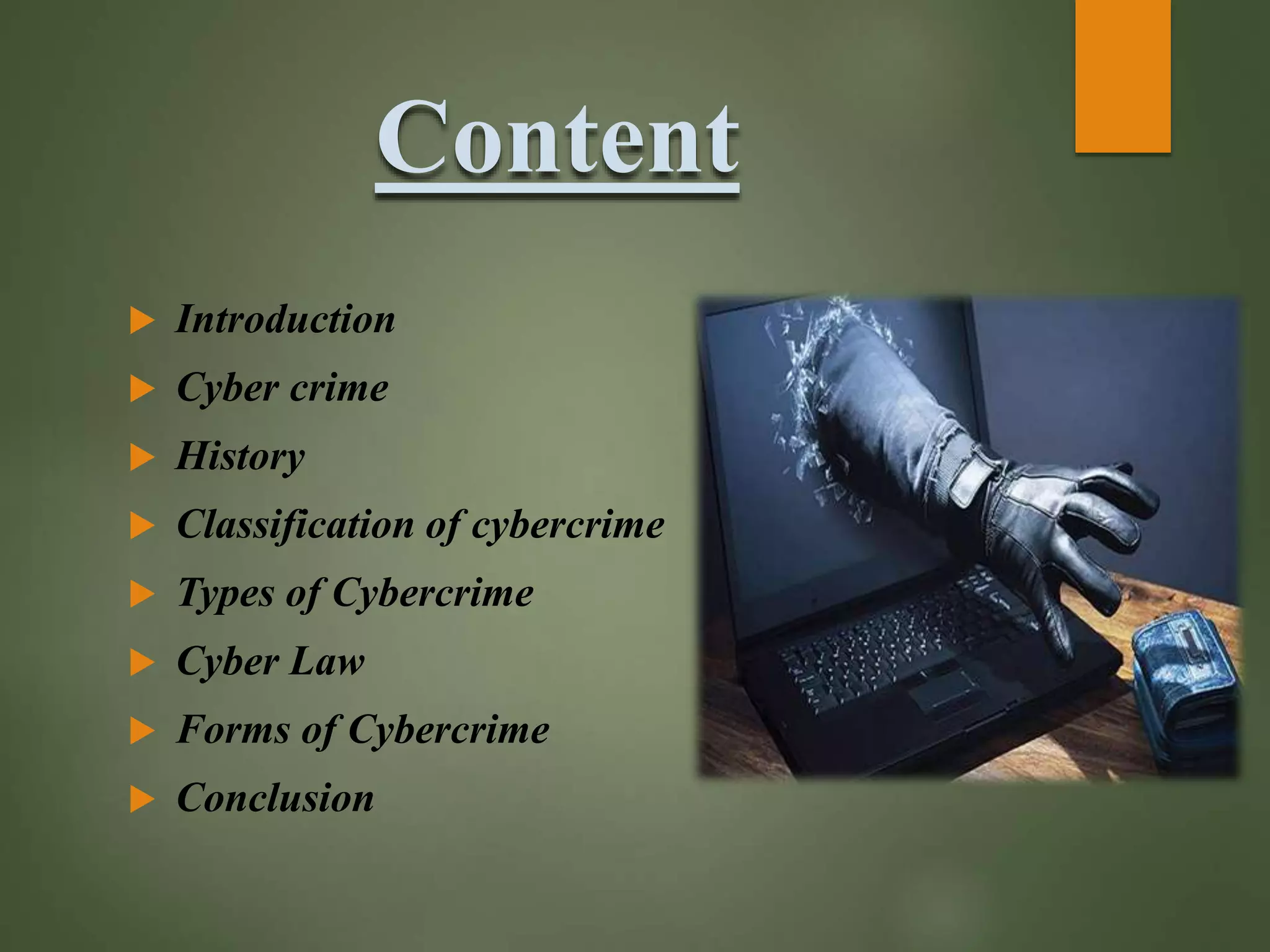 Introduction to cyber crime & law | PPTX