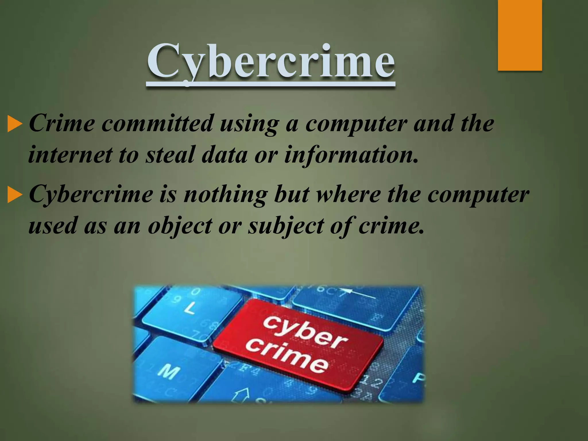Introduction to cyber crime & law | PPTX