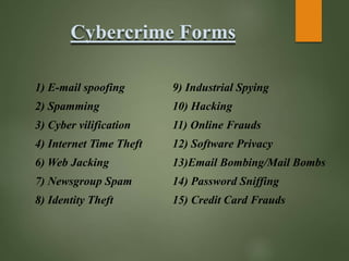 Introduction to cyber crime & law | PPTX
