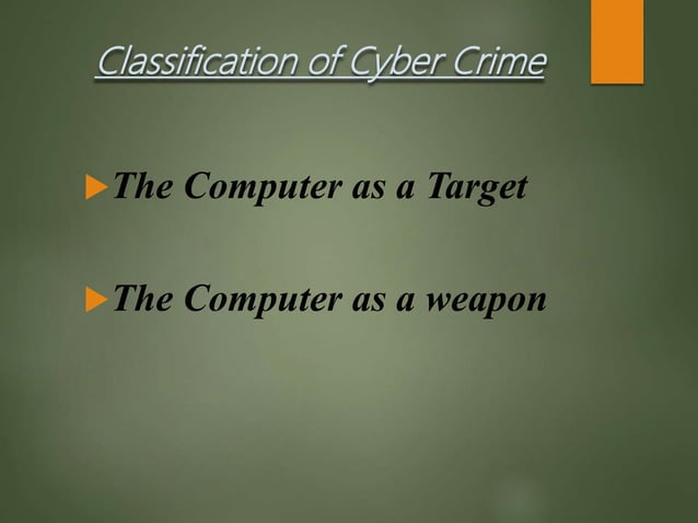 Introduction to cyber crime & law | PPTX | Crime & Harmful Acts to ...