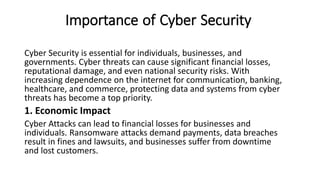 Introduction to Cyber Security.pdf file. | PPT