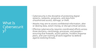 Introduction to Cyber Security, understanding concepts | PPTX