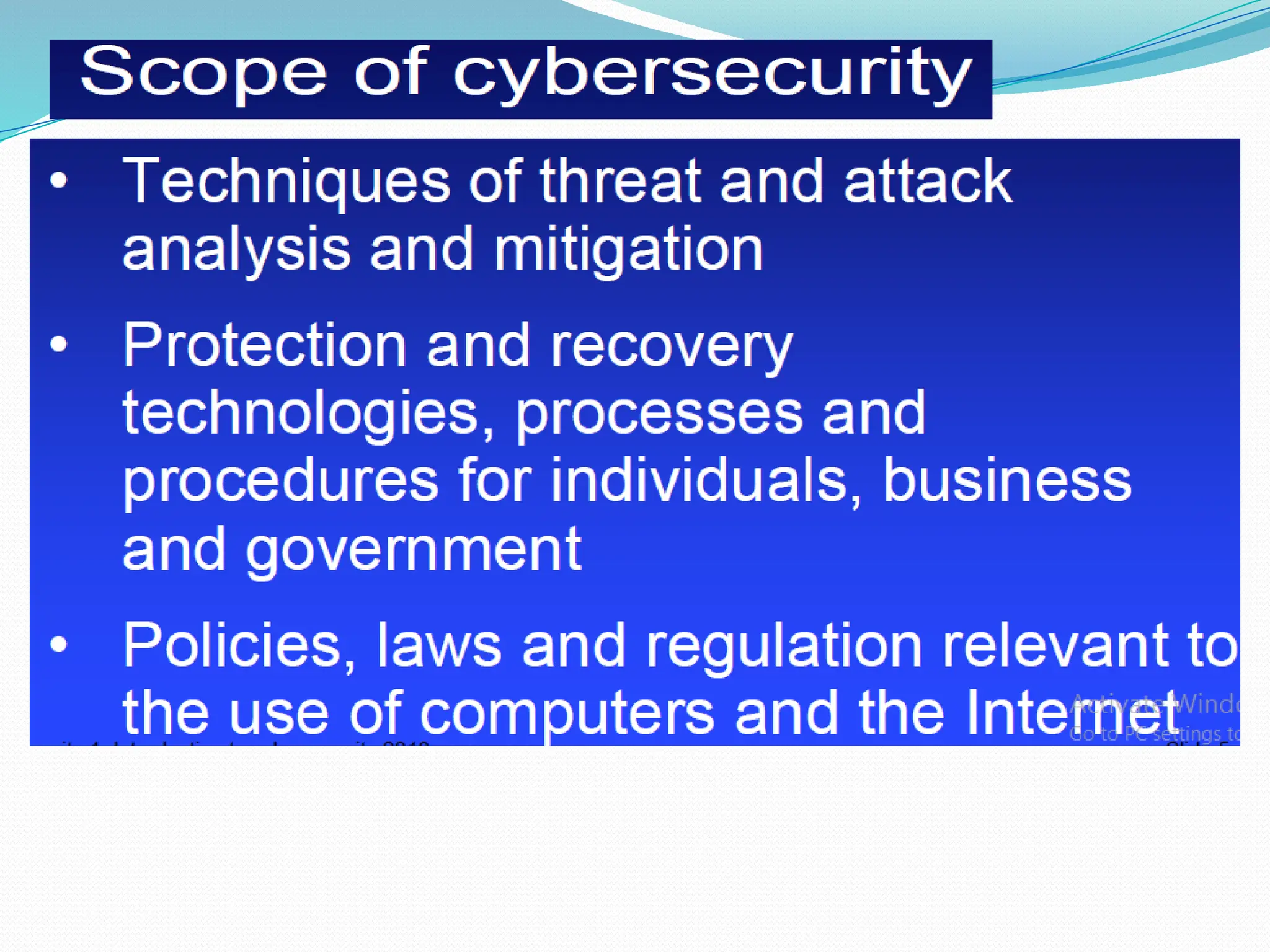 Introduction to Cyber Security - Best Practices-Standards and a plan of ...