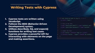 Introduction toTesting with Cypress (Tool) | PPT
