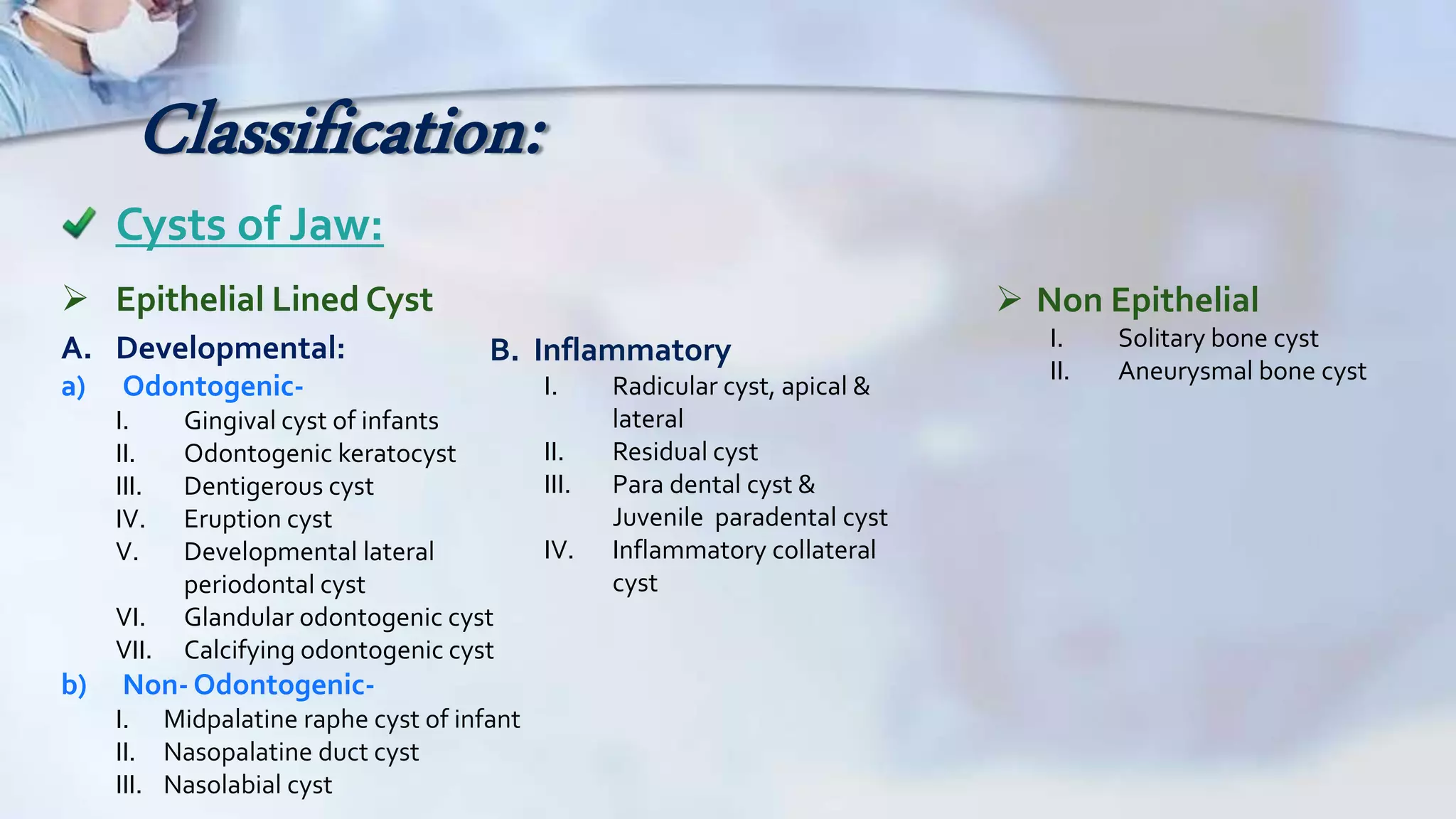 Introduction to oral and maxillofacial cyst | PPTX