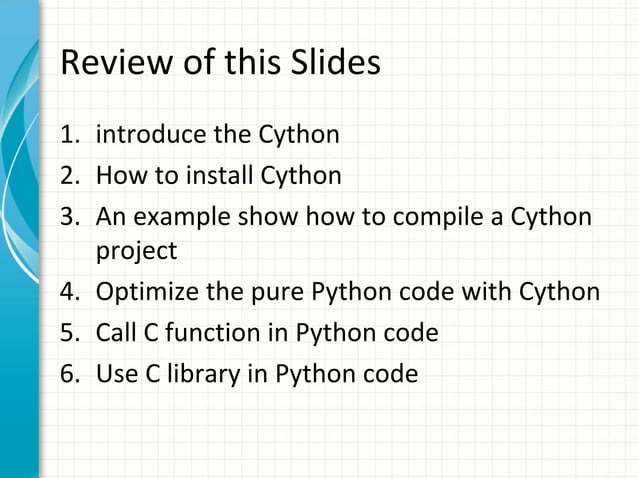 Introduction to cython | PPT