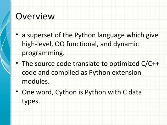 Introduction to cython | PPT