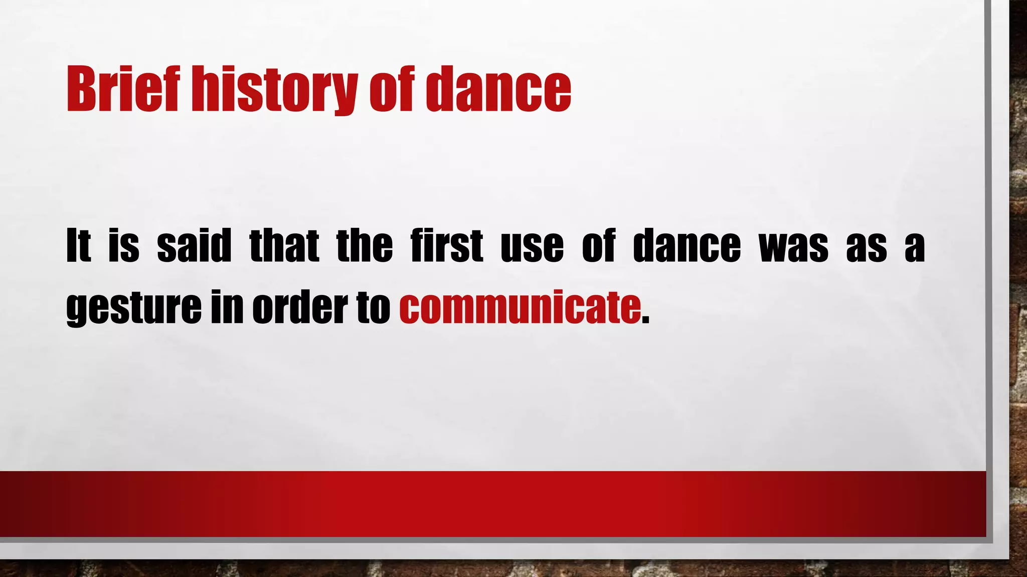 Introduction to Dance | PPTX