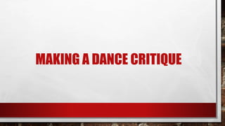 Introduction to Dance | PPTX