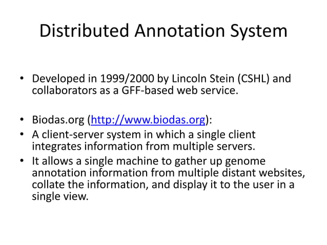 Introduction To Distributed Annotation System Das Pdf Computing