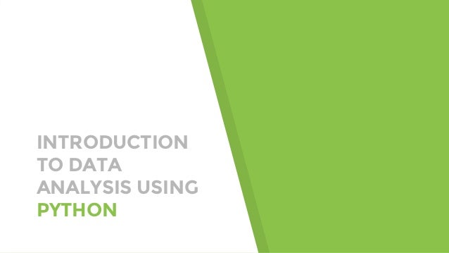 Introduction to data analysis using python