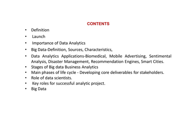 Introduction to data analytics | PDF