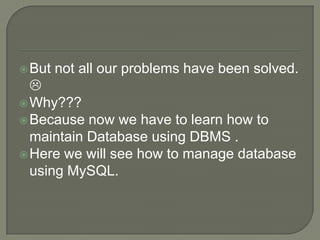 Introduction to database | PPTX