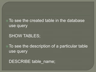 Introduction to database | PPTX