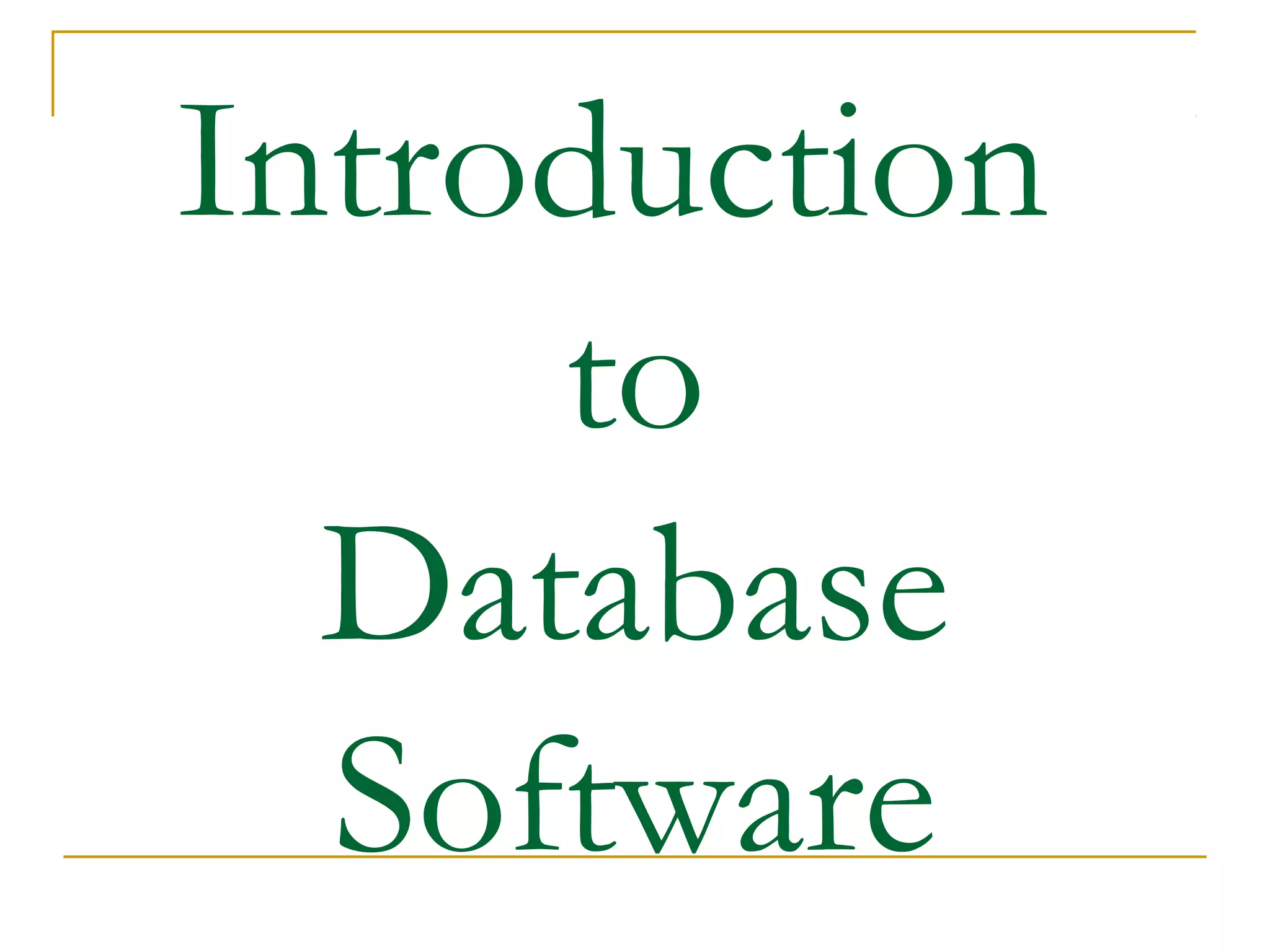 Introduction to database | PPT