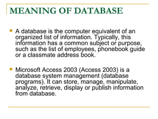 Introduction to database | PPT