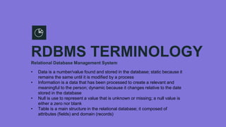 Introduction to database | PPTX