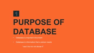 Introduction to database | PPTX