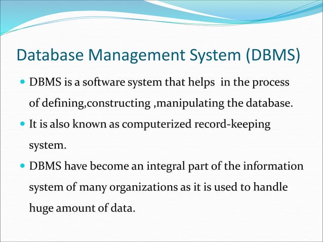 Introduction To Database.ppt | Databases | Computer Software and Applications