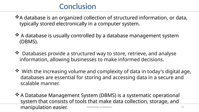 Introduction to database database concept | PPT